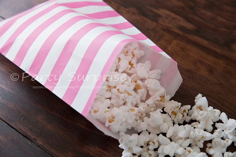 Pink Popcorn Boxes Pink Mini Popcorn Box Pink Wedding Favor - Etsy