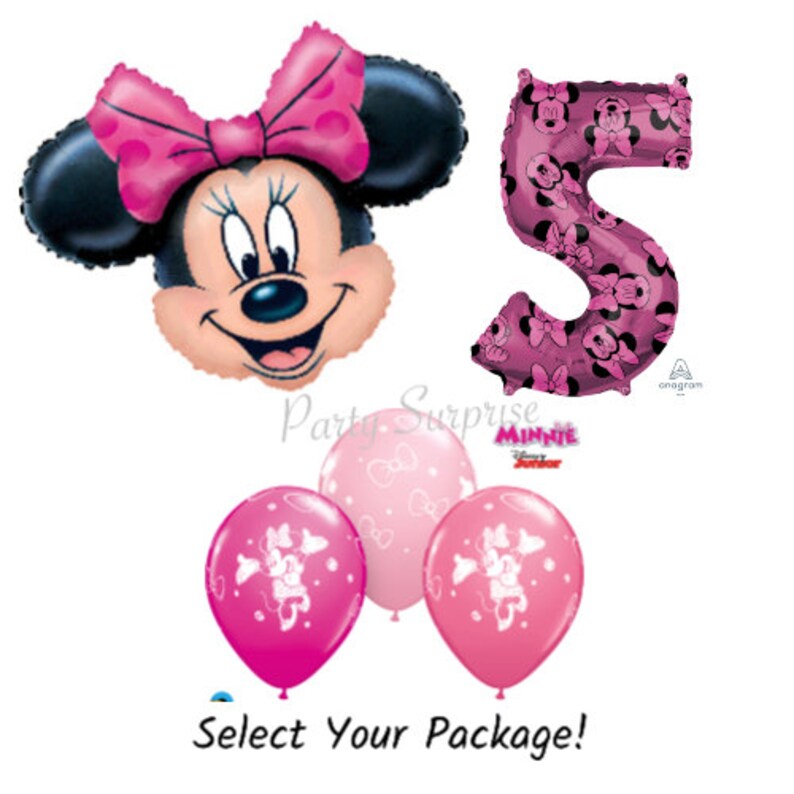 Minnie Mouse 5th Birthday Balloon Pkg Jumbo Minnie Number 5 - Etsy
