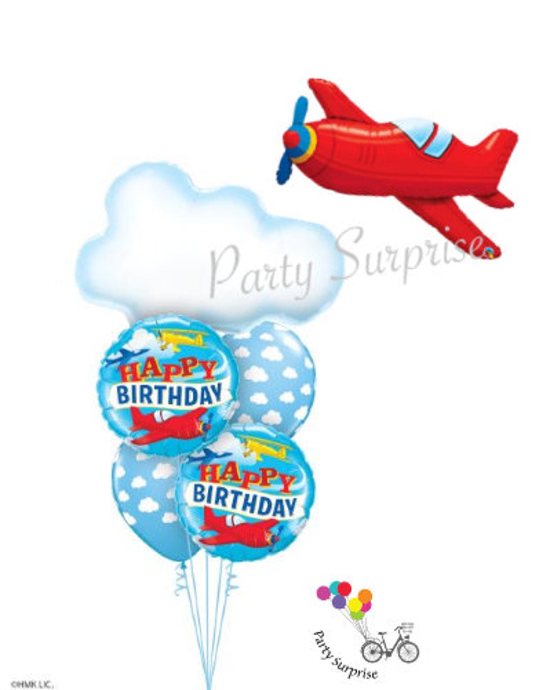 Happy Birthday Cloud and Plane Balloon Package Jumbo Cloud - Etsy