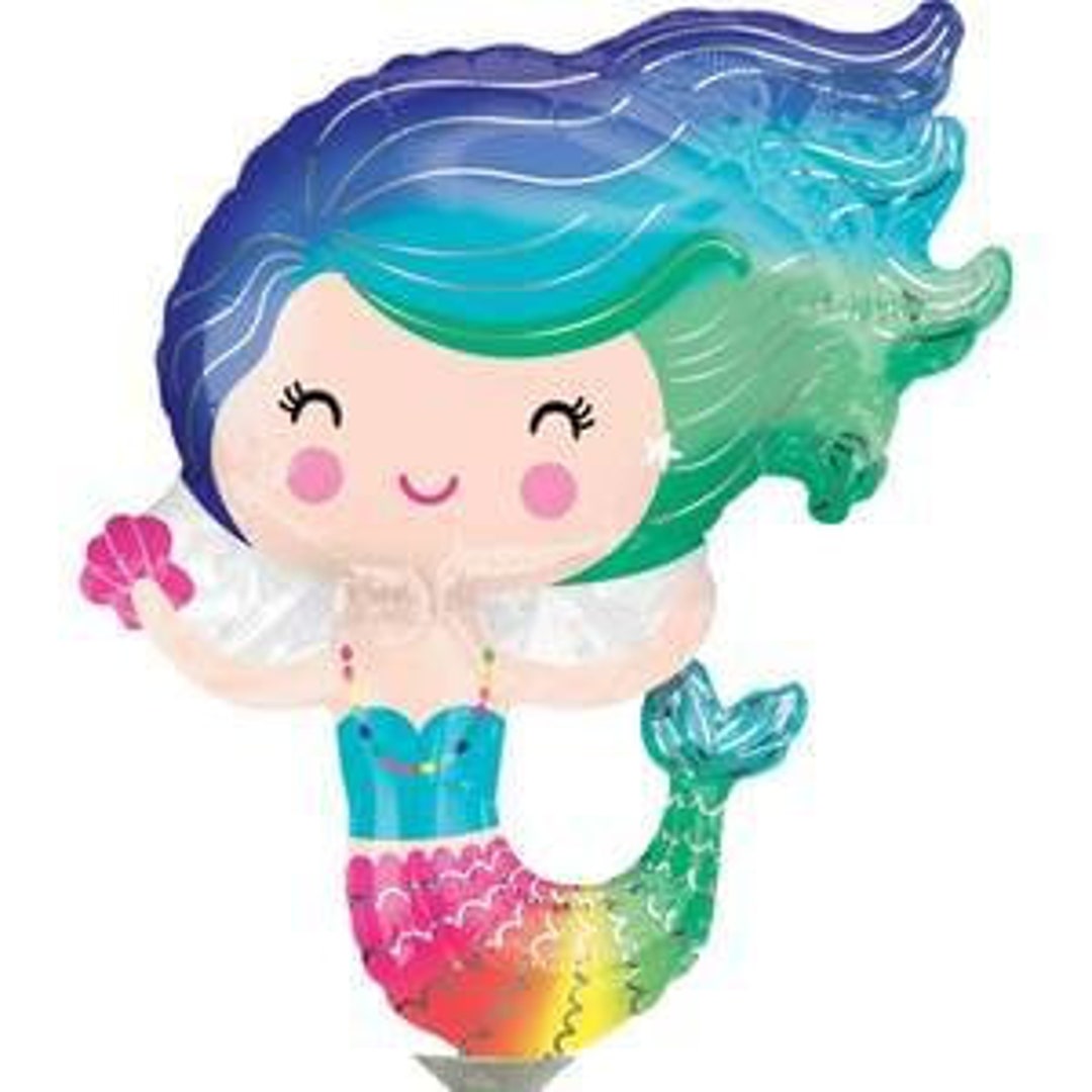 Mermaid Mini Balloon Mylar Foil Air Fill Only, Balloon Centerpiece With ...