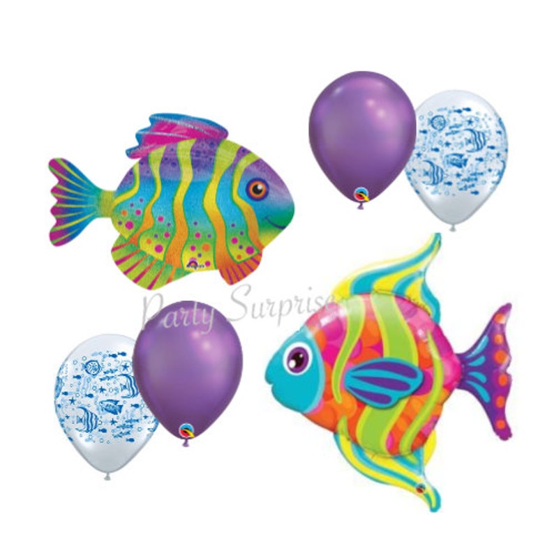 Seahorse Balloons Under the Sea Balloon Pkg Nautical Balloons Blue Fish ...