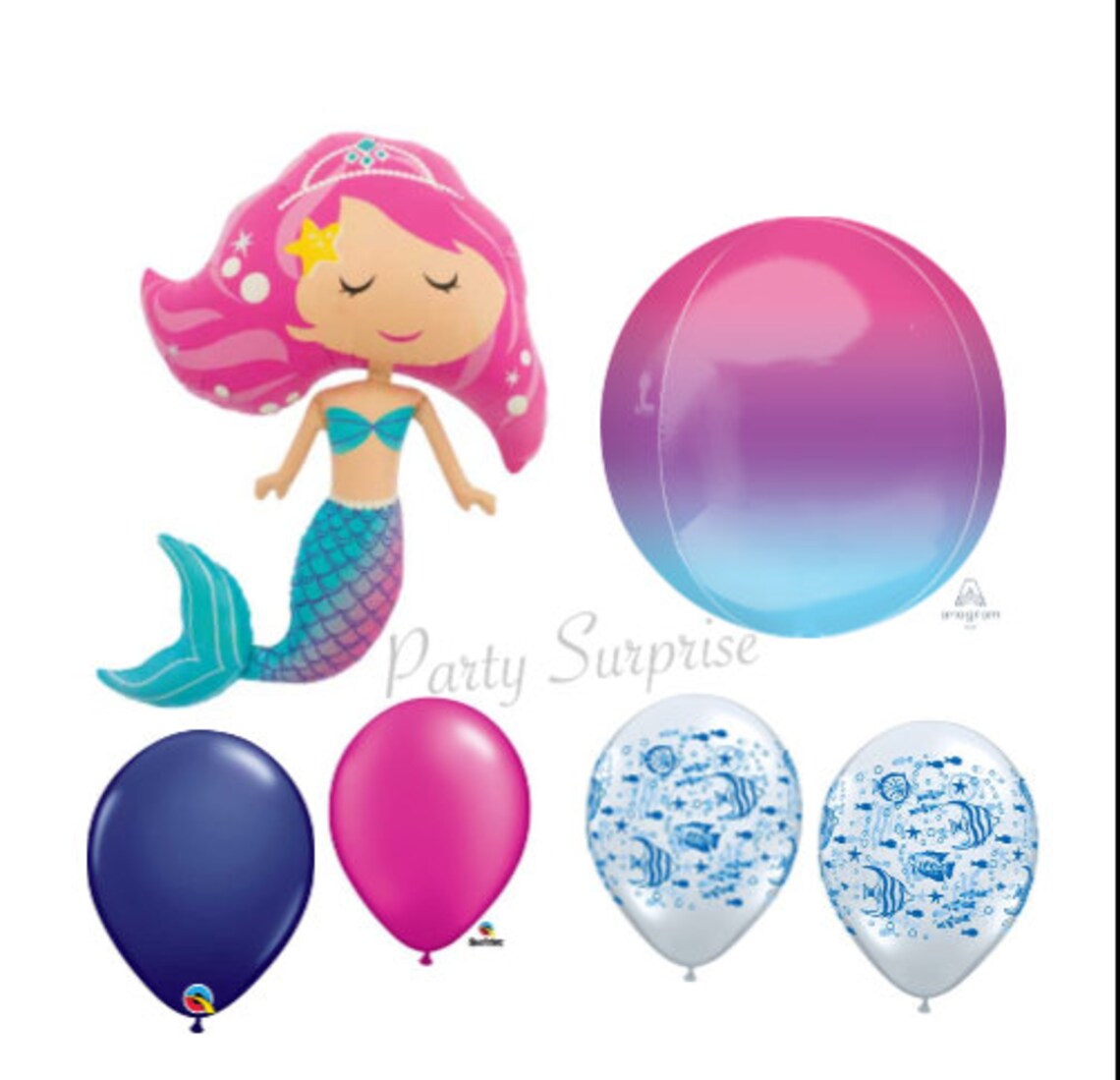 Mermaid Mini Balloon Mylar Foil Air Fill Only Balloon | Etsy