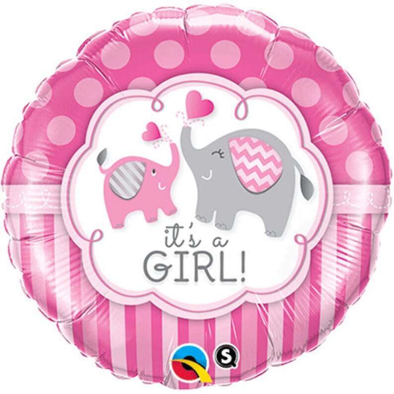Pink Elephant Baby Shower Balloons, It's a Girl Decorations (made in ...