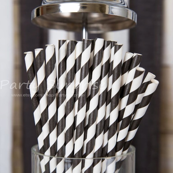 Striped Straws - Etsy