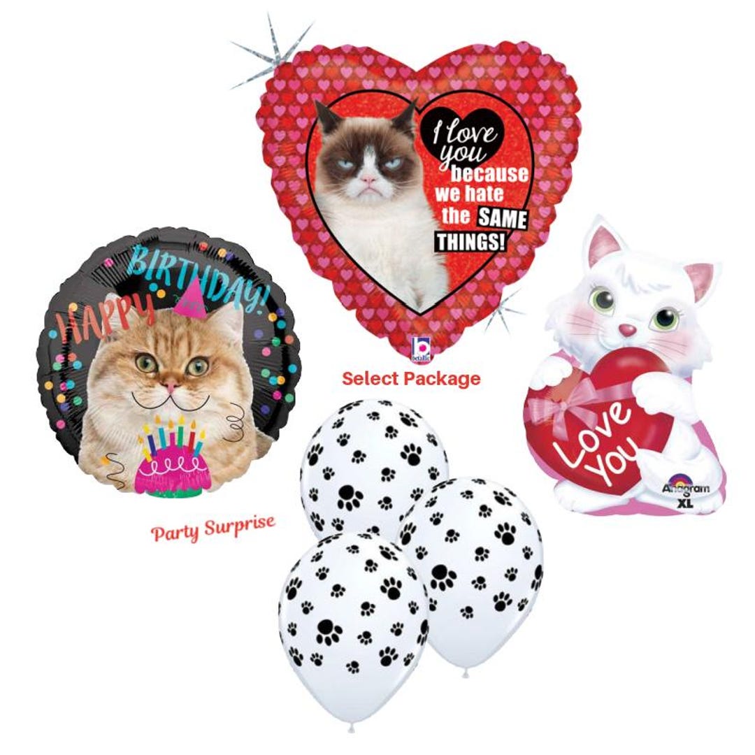 Grumpy Cat I Love You Balloon Package Valentines Day Wedding Engagement ...
