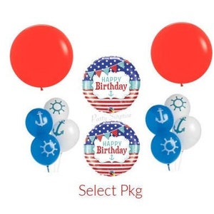 Nautical Birthday Balloon Pkg Patriotic Nautical Balloons Made in US ...