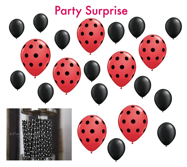 Polka Dot Balloons 11 Latex Ladybug Mickey Minnie Gender - Etsy