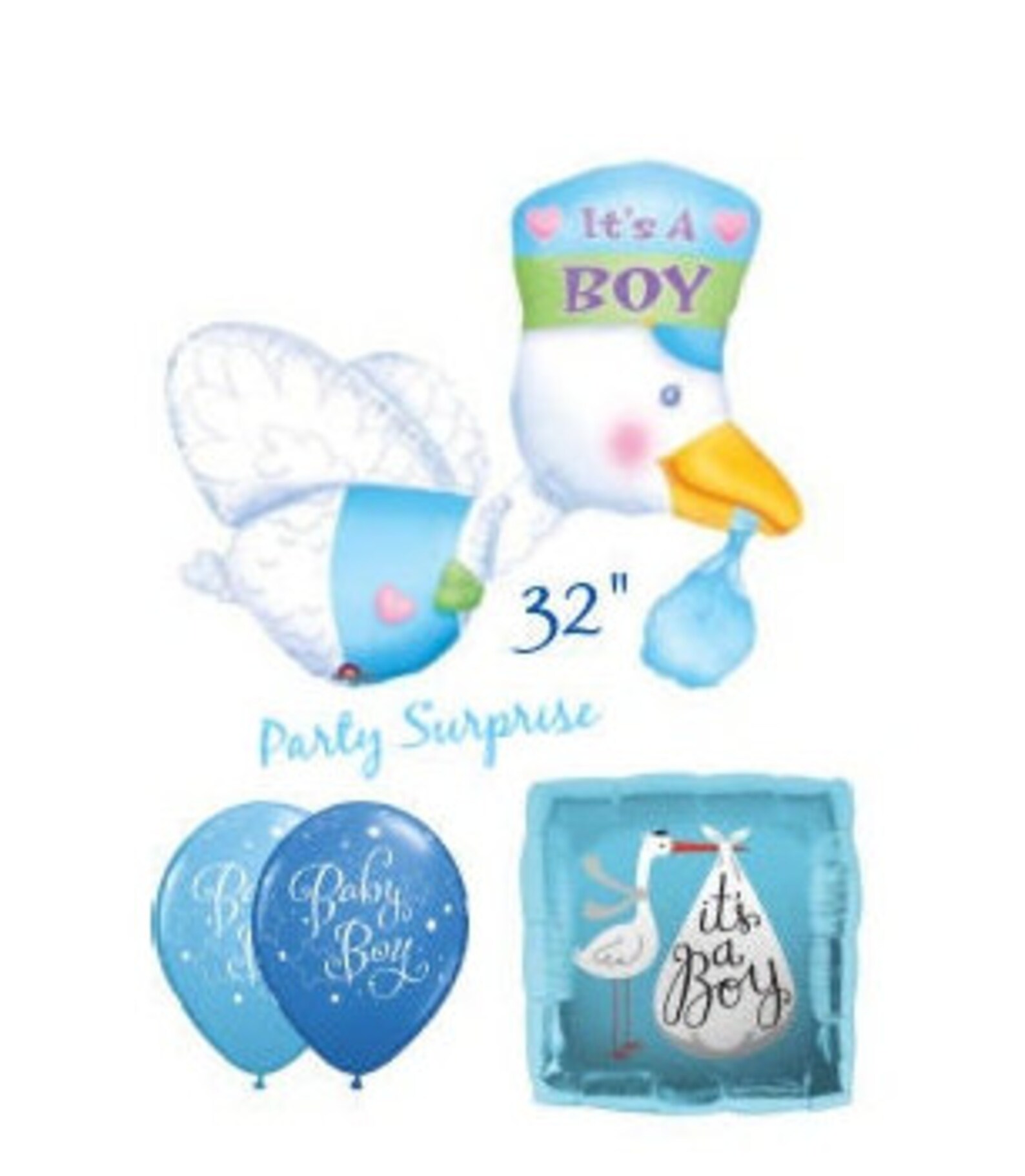 Stork Baby Girl Balloons Stork Baby Shower Balloons Gender - Etsy