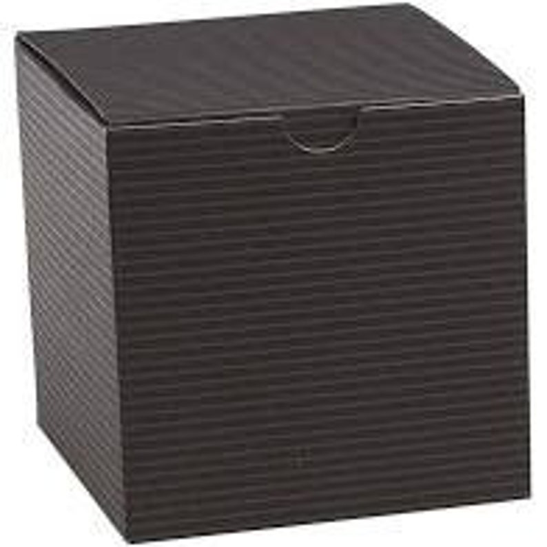 Black Pinstripe Gift Box, 4x4x4 With Metallic Bow - Etsy