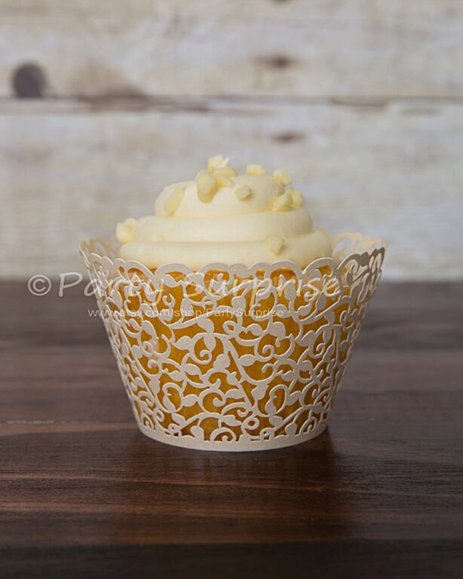 Gold Cupcake Wrapper Metallic Gold Foil Lace Filigree Wedding - Etsy