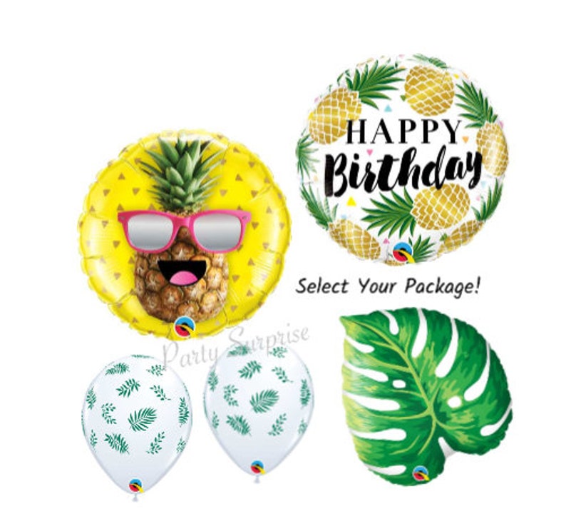 Pineapple Balloons Birthday Package Mylar Pineapple Happy | Etsy