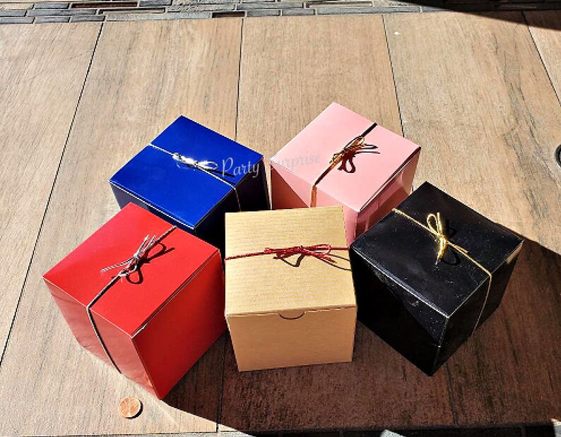 Black Gift Boxes Pinstripe Boxes 5x3x5 With Stretch | Etsy