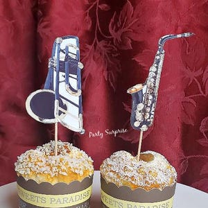 Brass Instruments Music Cupcake/cake Toppers, Banners, Trumpet ...