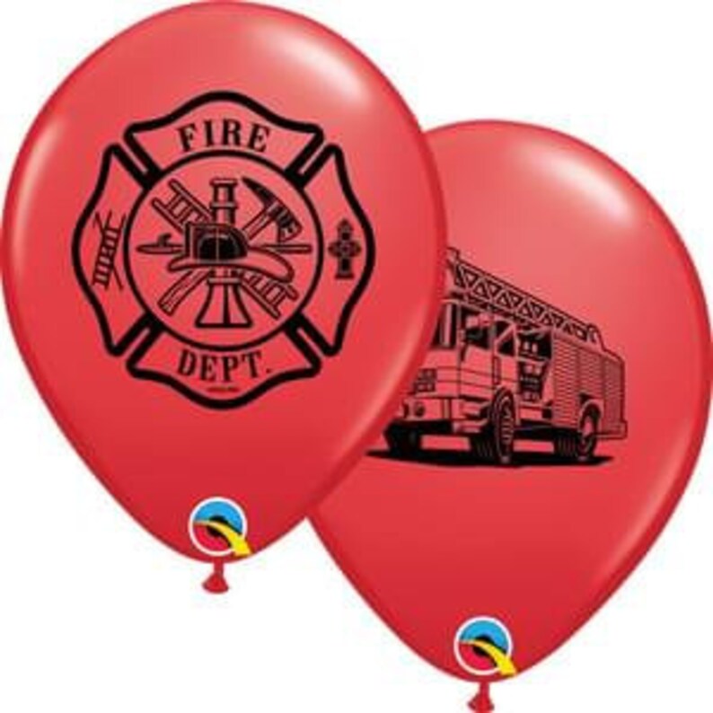 Fire Engine Balloons Fire Truck Birthday Party Balloons - Etsy