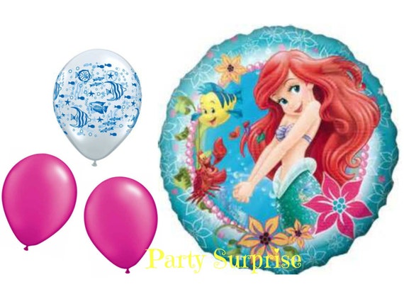 Ariel Little Mermaid Balloons, Girl Party Balloons, Mermaid party ...