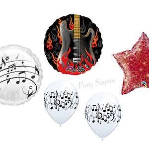 Guitar Balloon Package Rock N'roll Party Balloons Mylar Latex Select ...