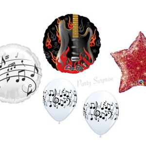 Guitar Rock N Roll Balloons Rock and Roll Party Balloons Latex Mylar ...