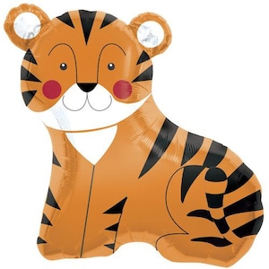 Tiger Balloon Package Safari Party Jumbo Tiger Balloons Mylar and Latex ...