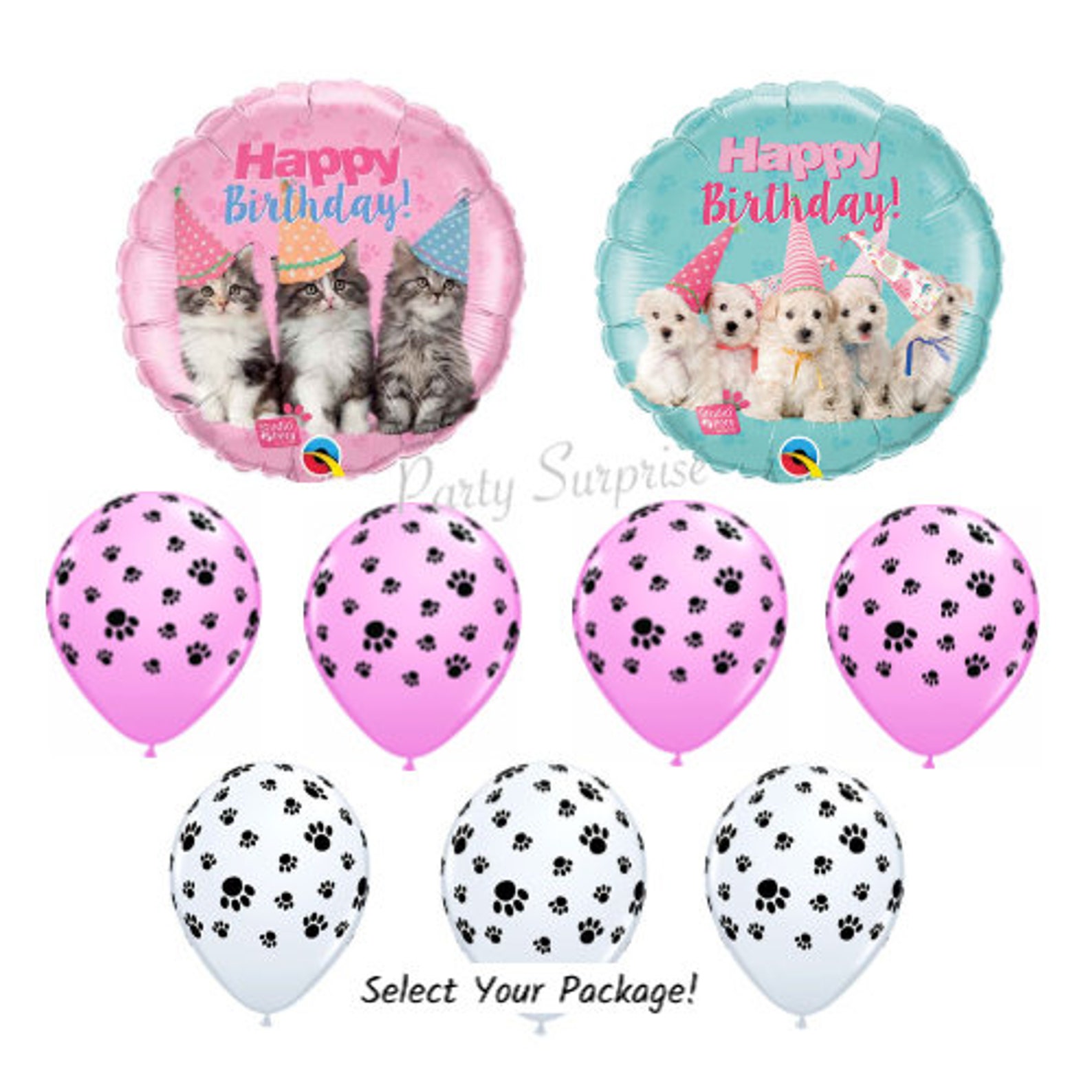 Paw Print Party Balloon Package Party Animal Balloons Cat - Etsy