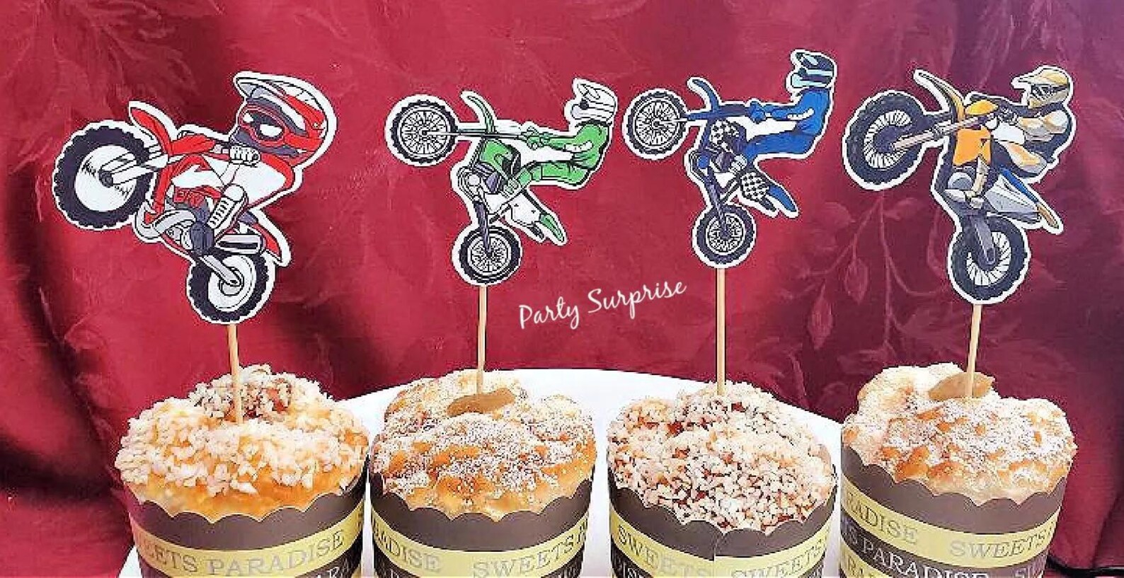 Motorcycle Balloon Pkg Flames 45 Inches Mylar Foil Motorcycle Motocross ...