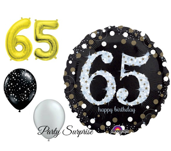 65th Birthday Balloons 65 Balloons 65 Party 65th Birthday Party Balloon ...