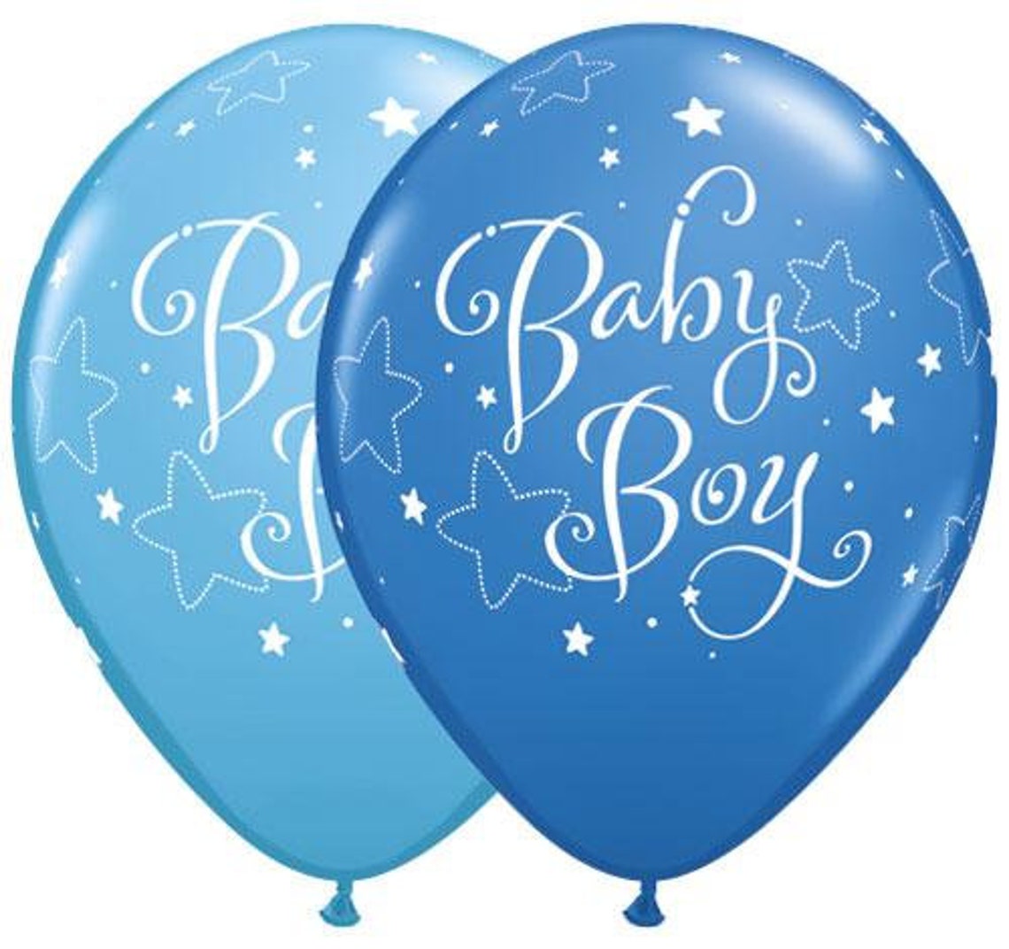 Baby Boy Balloon Banner Blue Letter Balloons Baby Boy Banner - Etsy