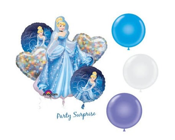 Cinderella Balloons Bouquet Cinderella Princess Birthday Party Balloons ...
