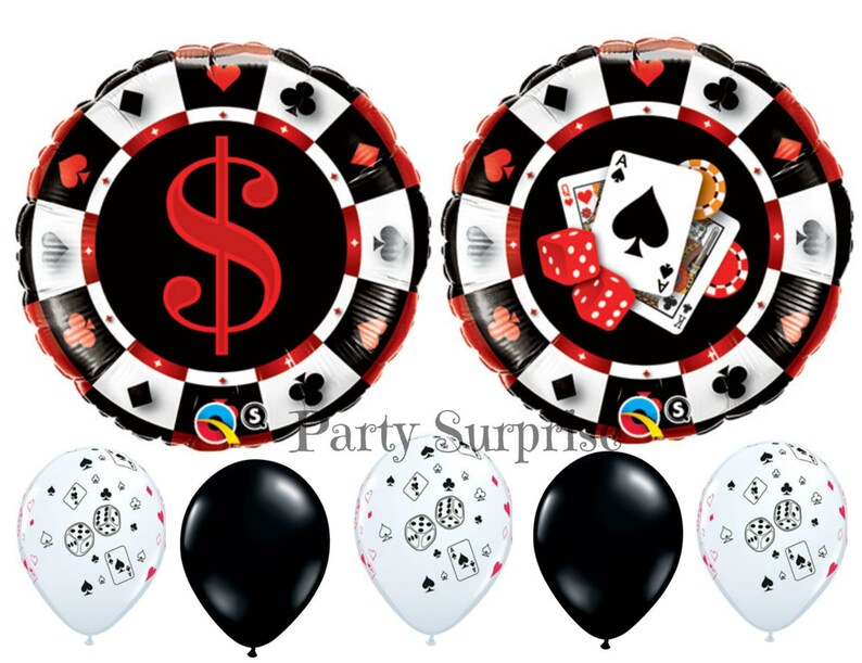 Casino Party Balloons Casino Decorations Roulette Wheel Dice - Etsy