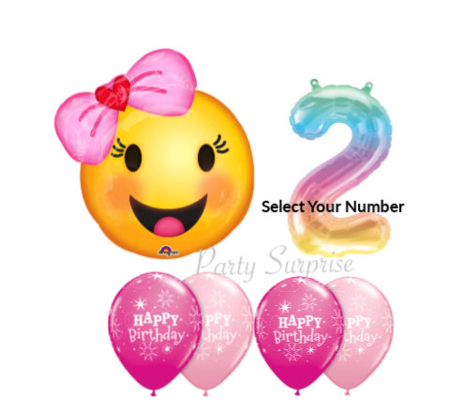 Girl Balloon Garland Air Fill No Helium 34" L Rainbow Number Balloon ...