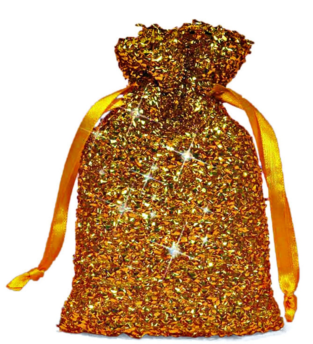 2 Gold Favor Bags Gold Gift Bags Sparkle Gold Bags Wedding Bridesmaid ...