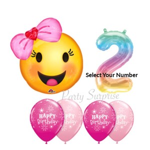 Girl Balloon Pkg Pink Bow Jelli Number Balloon Pick Your Number Girl ...