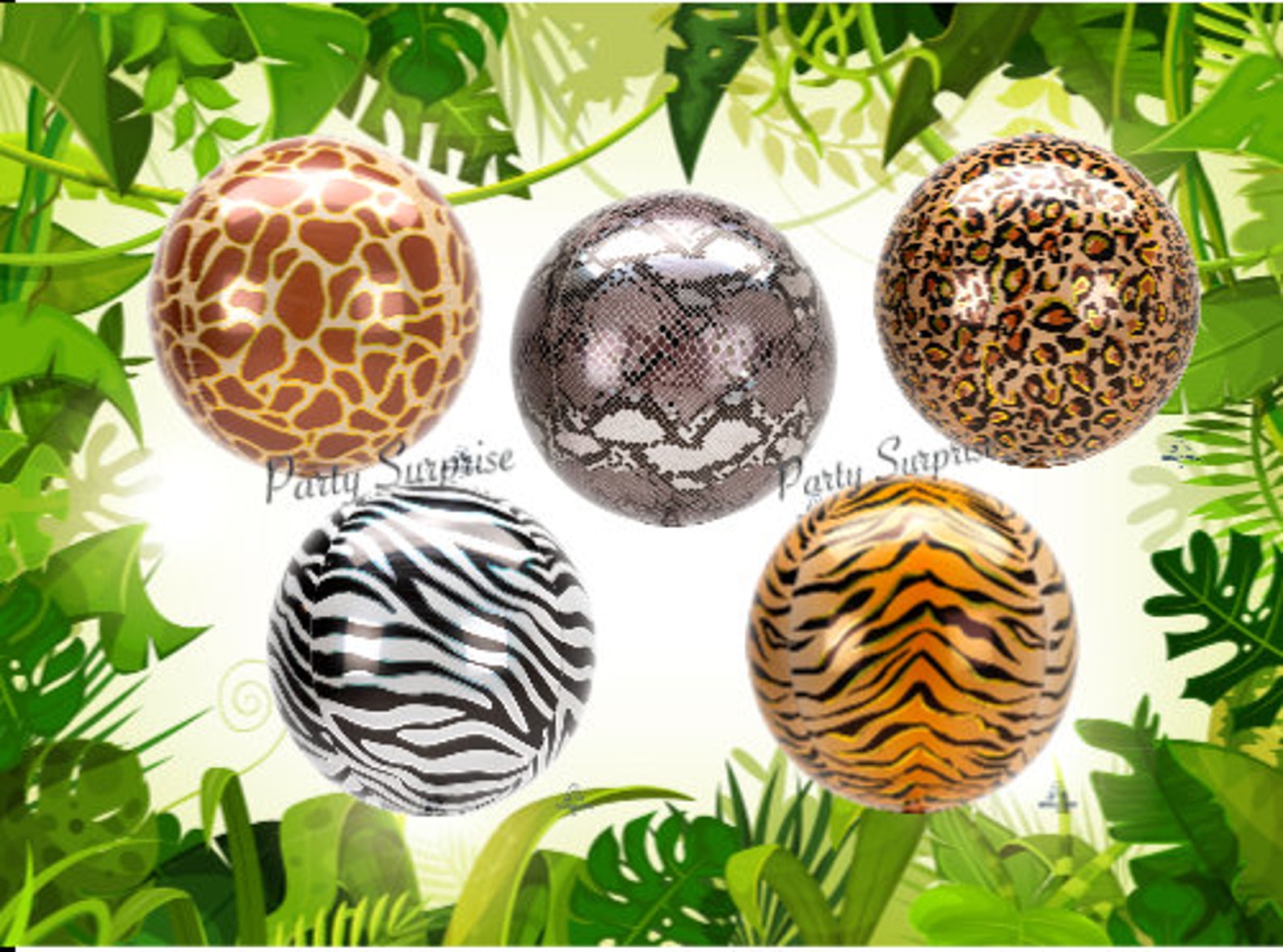 Safari Orbz Balloons 16 Mylar Foil Round Safari Party - Etsy