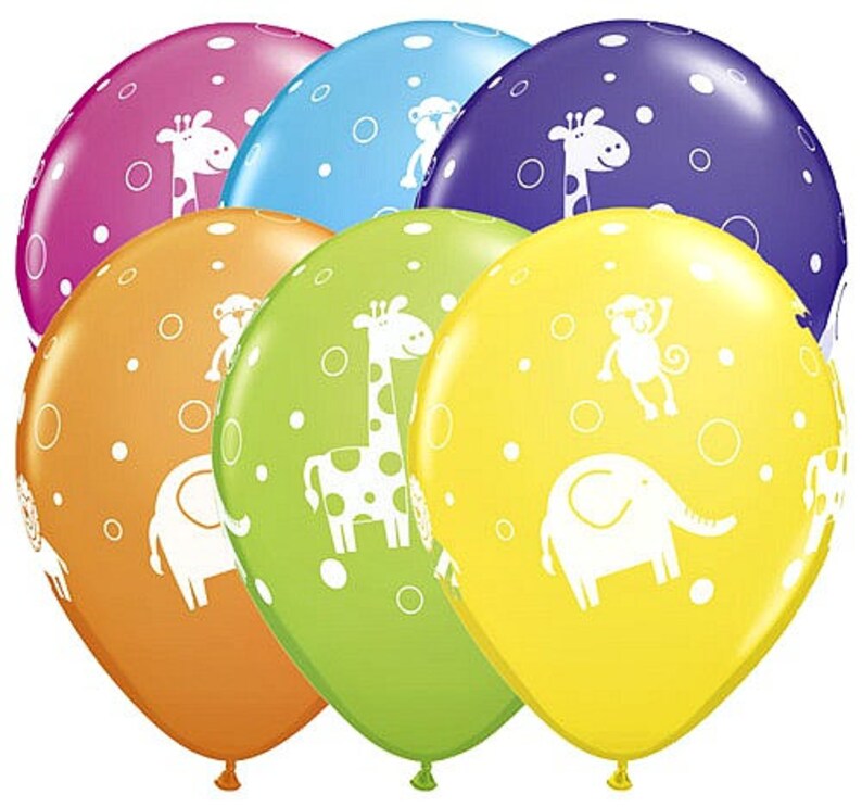 Baby Shower Bubble Balloon 22" Jungle Mylar Latex Select Your Pkg Made ...
