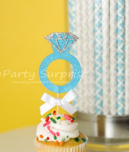 Ring Cupcake Toppers Engagement Bridal Shower Party Wedding - Etsy