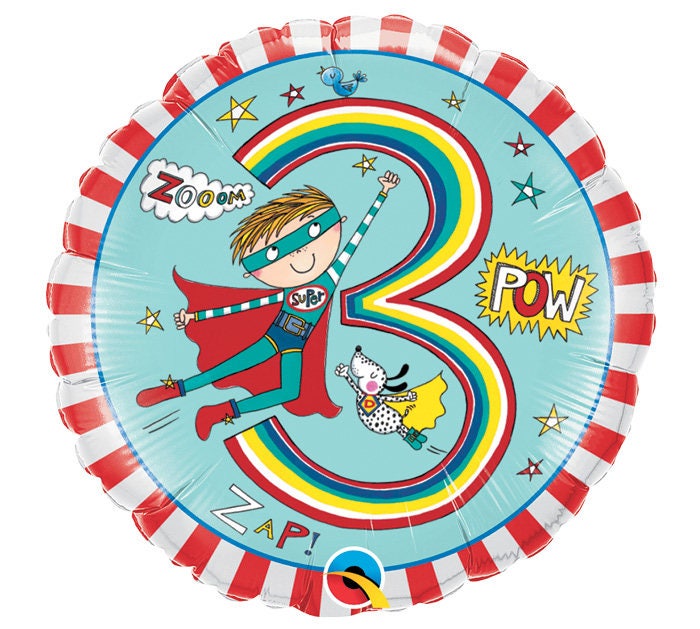 3rd Birthday Boy Balloons Boy Superhero Package 3 year old | Etsy