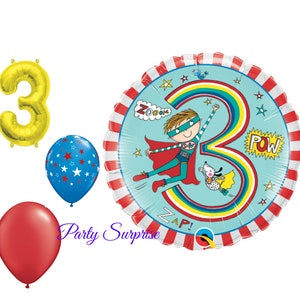 3 Years Old Birthday Balloons, I Am 3 Today 3rd Birthday Party ...