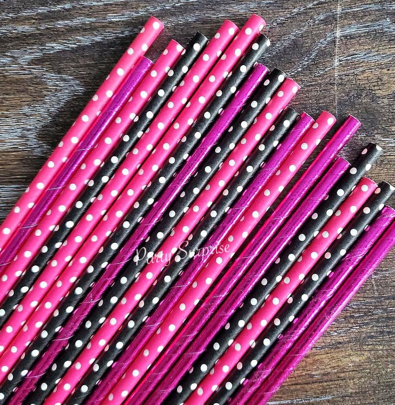 Rose Gold Straws Light Pink Straw Mix Foil Rose Gold and Pink - Etsy