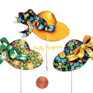 Southern Ladies Hats Cupcake Toppers Hand Made Custom for You Derby ...