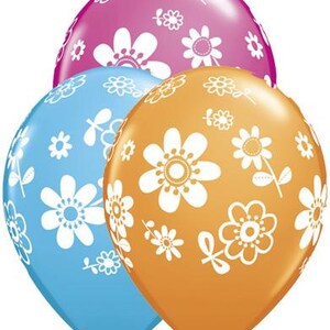 Flower Balloons With Straws Hawaiian Luau Tropical Pool Garden Birthday ...