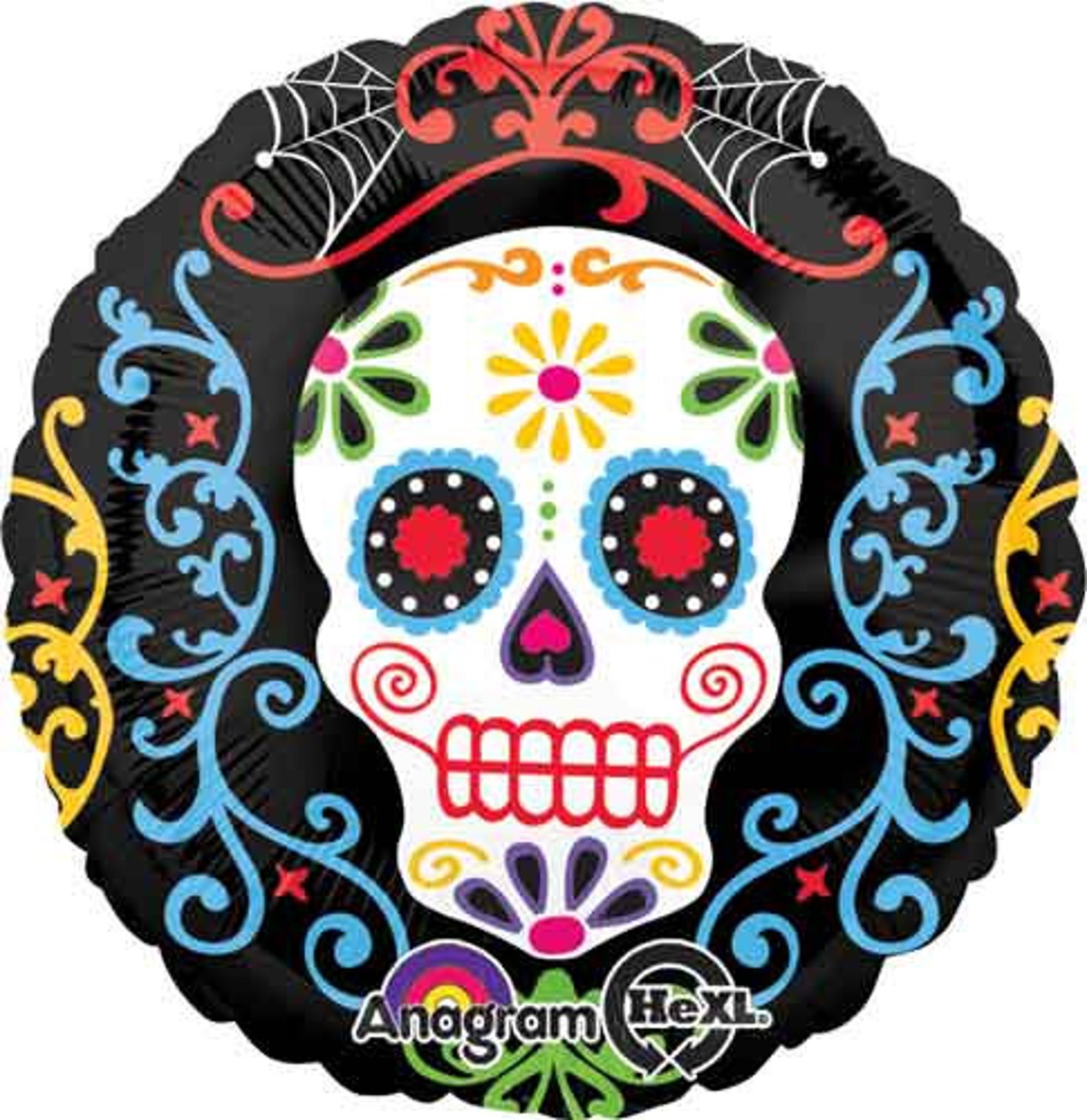 Sugar Skull Balloon Pkg Mylar Foil and Latex Large Gold Skull | Etsy