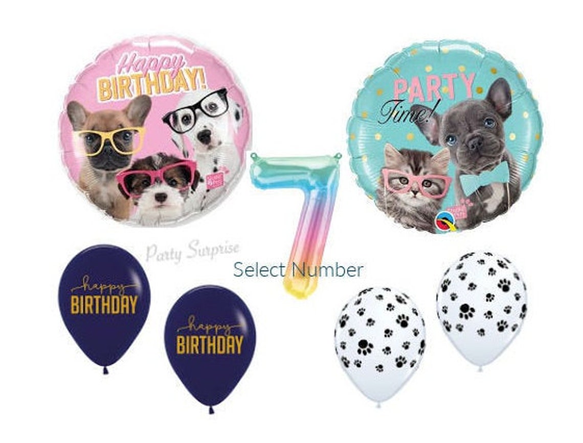 Dog Puppy Birthday Balloons Funny Dog Balloons Dog Birthday - Etsy
