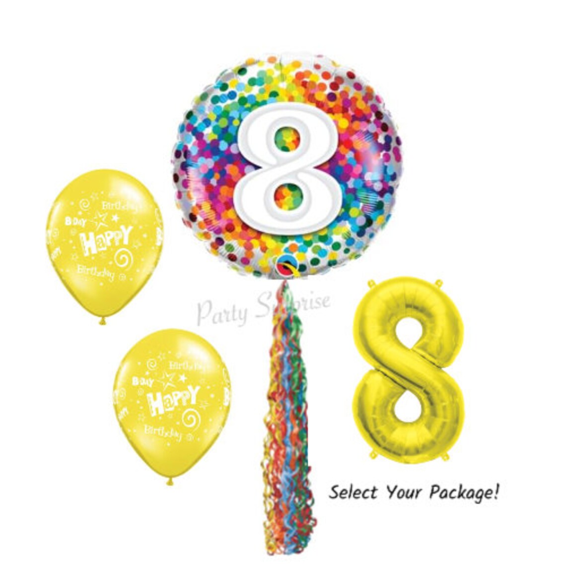 Number 8 Balloon 8th Birthday Party Balloons Boy Girl Kids Birthday ...