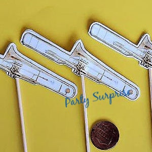 Trombone Instrument Cupcake Topper Custom Hand Made Brass Trombone ...