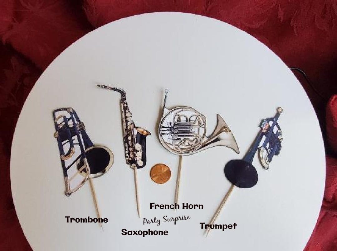 Brass Instruments Music Cupcake/cake Toppers, Banners, Trumpet ...