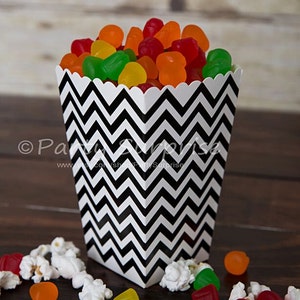 Red Popcorn Mini Boxes, Chevron Mini Popcorn Boxes, Chevron Popcorn ...