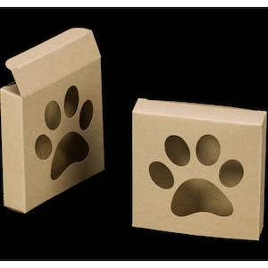 Paw Print Favor Boxes Kraft Dog Cat Animal Pawprint Cookie Treat Candy ...