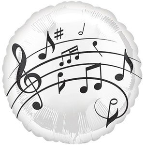 Music Balloons Happy Birthday Music Notes Treble Clef Mylar Foil Latex ...