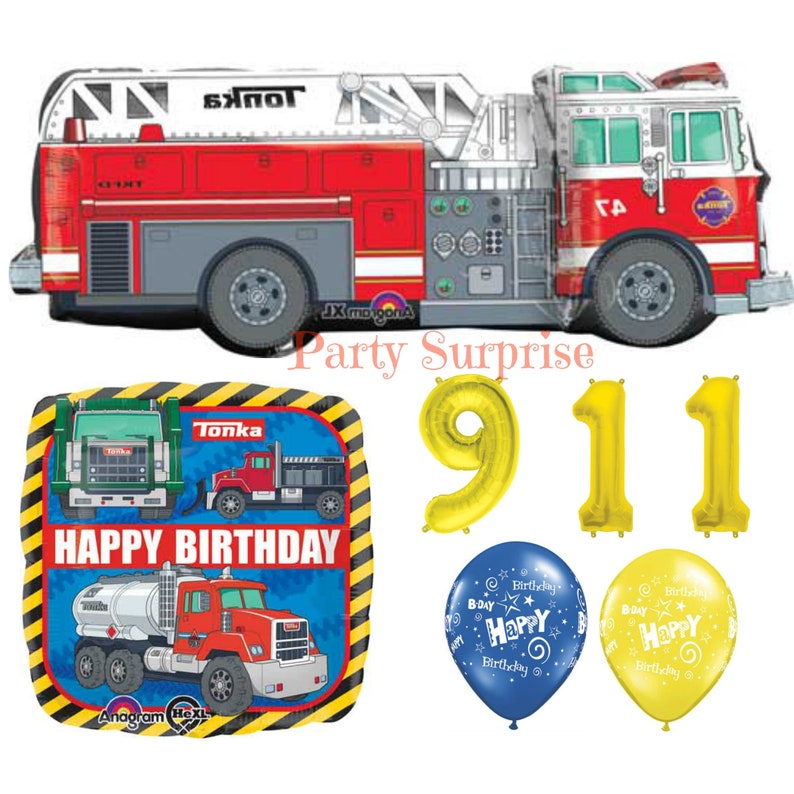 Firefighter Balloons Fireman Birthday Party Balloons Fire - Etsy