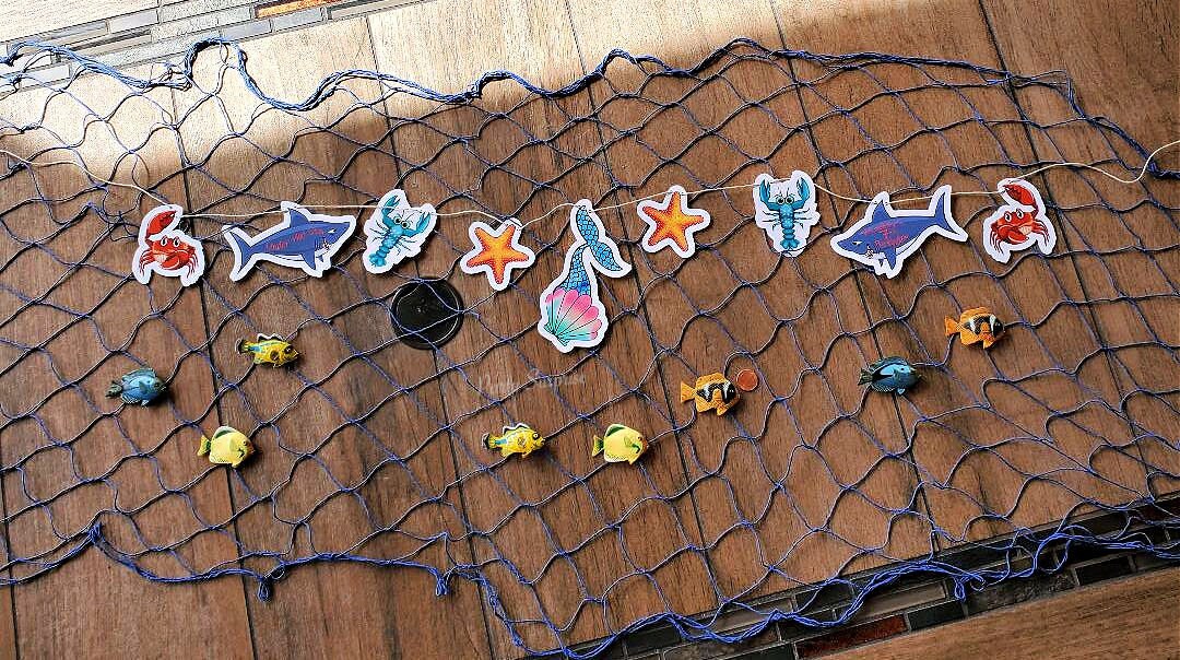 Under the Sea Net and Banner Mermaid Party Fish Navy Fisherman Net With ...