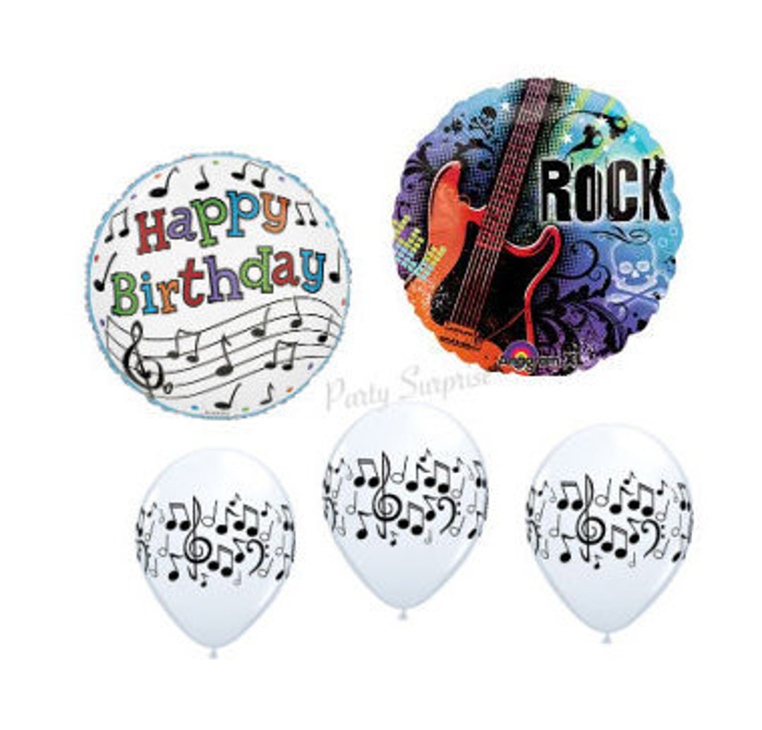 Guitar Balloon Package Rock N'roll Party Balloons Mylar Latex Select ...